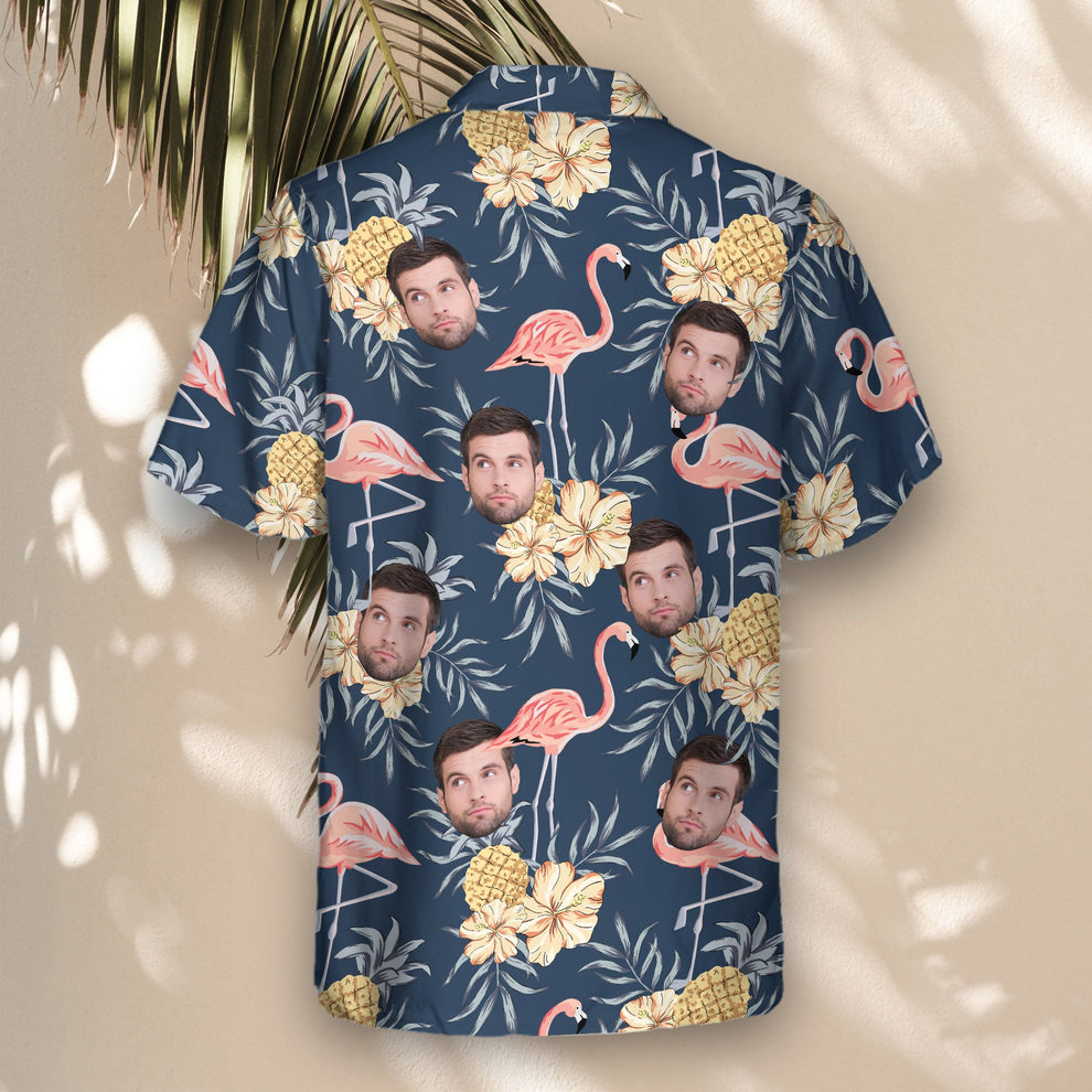 Flamingo & Pineapple Paradise | Aloha Custom Hawaiian Shirts with Face ...