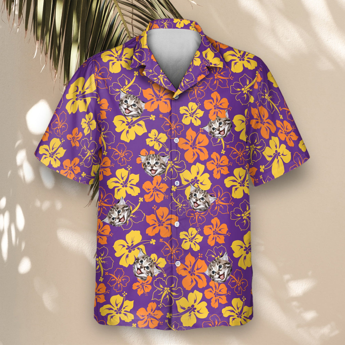 Purple Floral Hibiscus | Aloha Custom Hawaiian Shirts with Faces or Lo ...