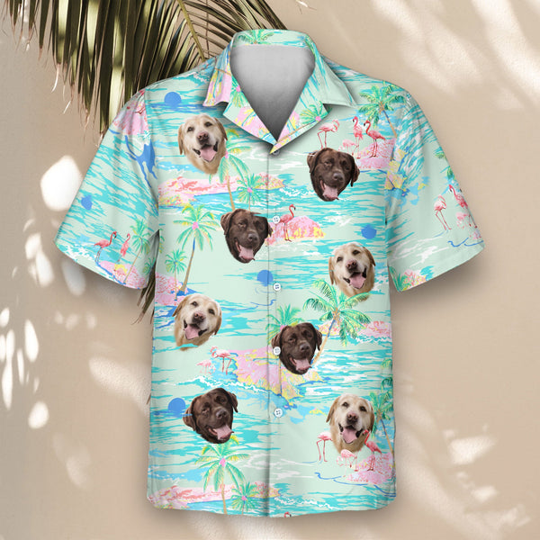 Tropical Flamingo Paradise | Aloha Custom Hawaiian Shirts with Faces o ...