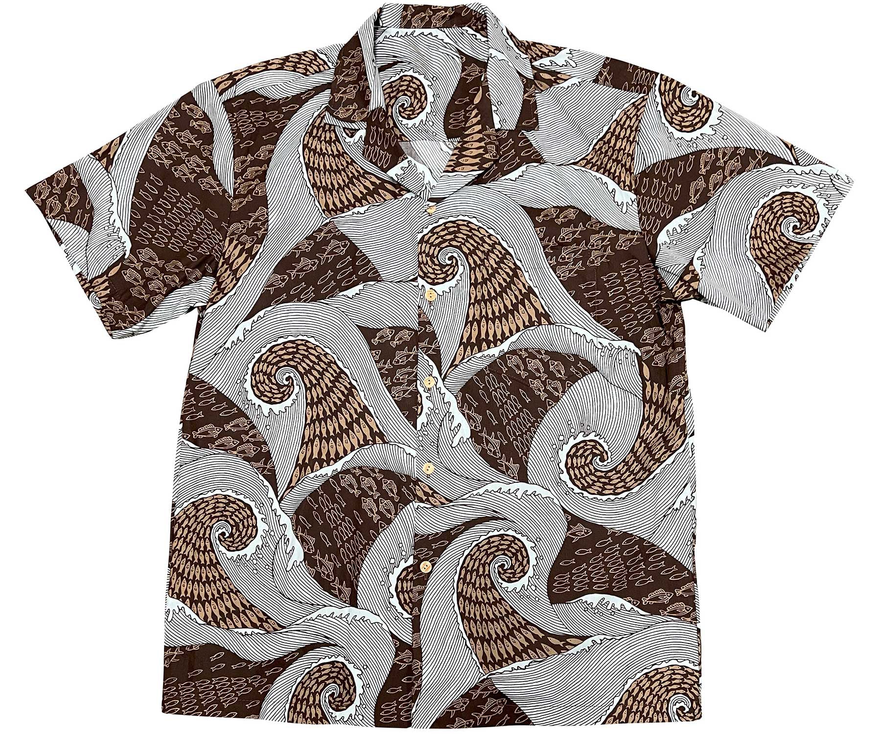 Brown Waves Hawaiian Shirt – Custom Aloha Shirts