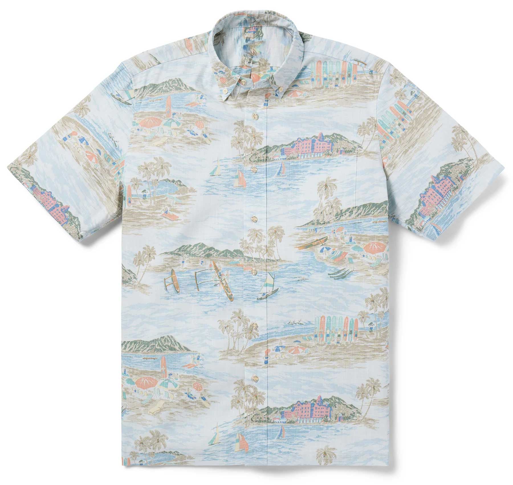Ocean Waikiki Nostalgia Hawaiian Shirt – Custom Aloha Shirts