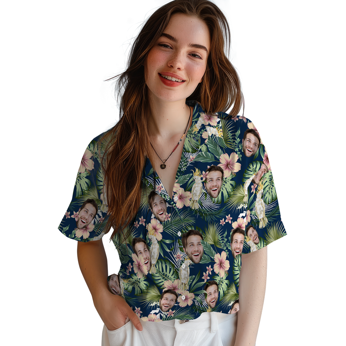 Tropical Parrot Bloom | Aloha Custom Hawaiian Shirt with Your Face or ...